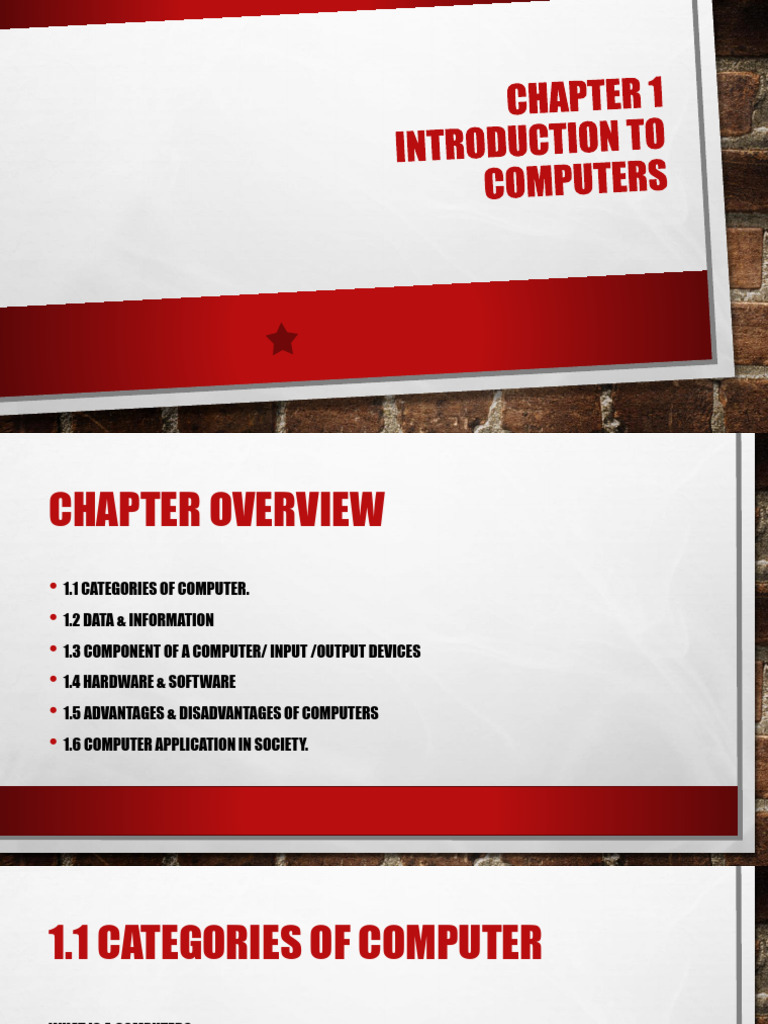 Chapter 1 Introduction To Computer | PDF | Computer Hardware | Input/Output Chapter 1 Introduction To Computer | PDF | Computer Hardware | Input/Output