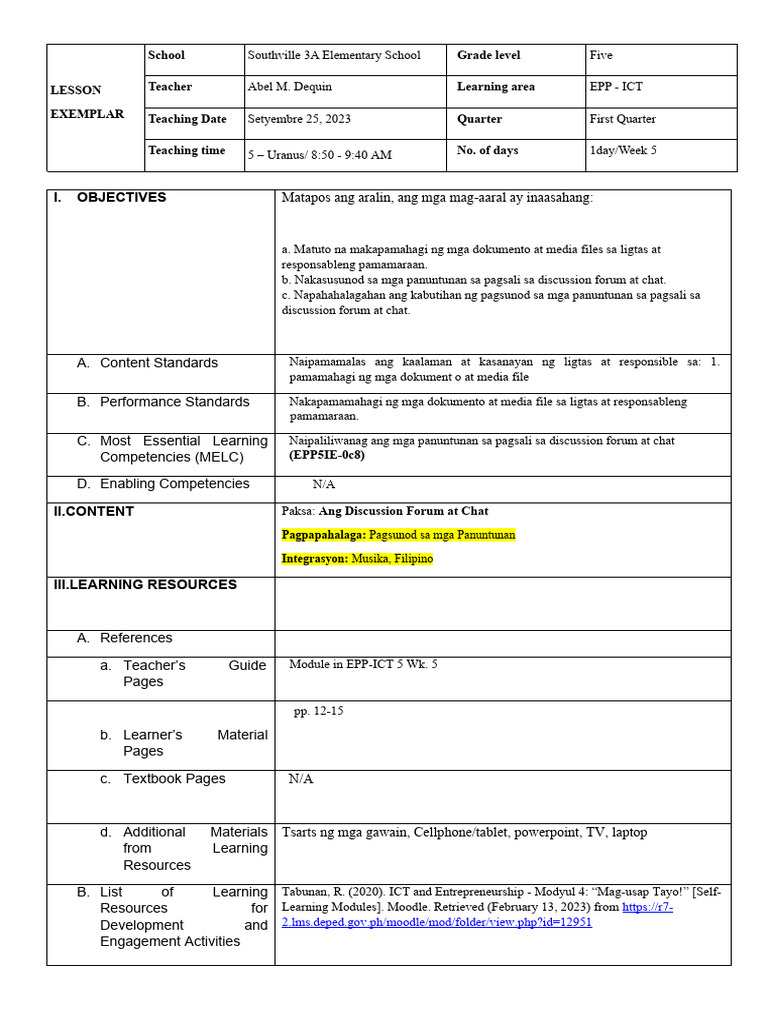Le Epp Ict Q1 Week 5 | PDF
