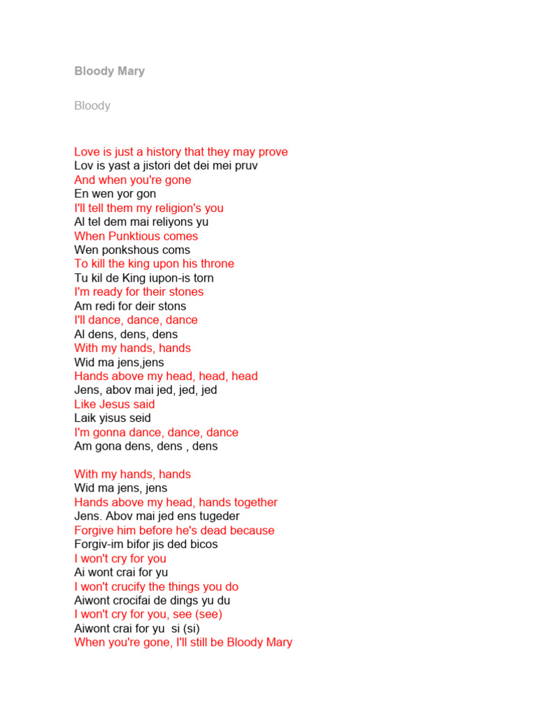Bloody Mary | PDF