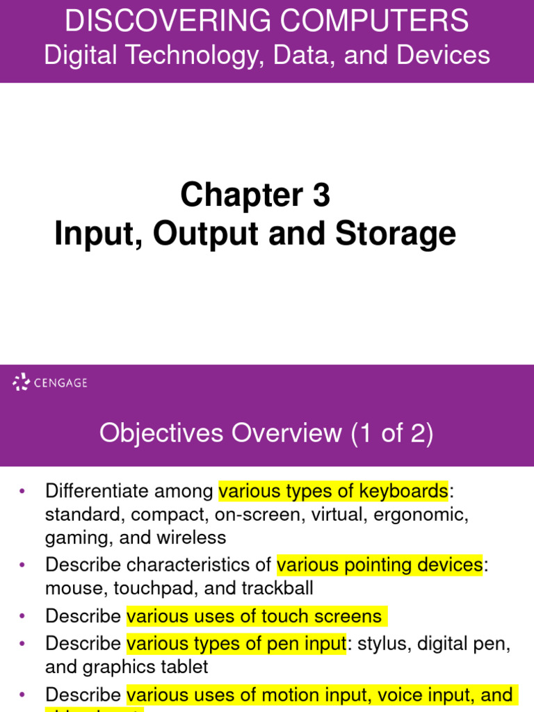 Chapter 3 - Input, Output and Storage | PDF | Printer (Computing) | Computer Keyboard