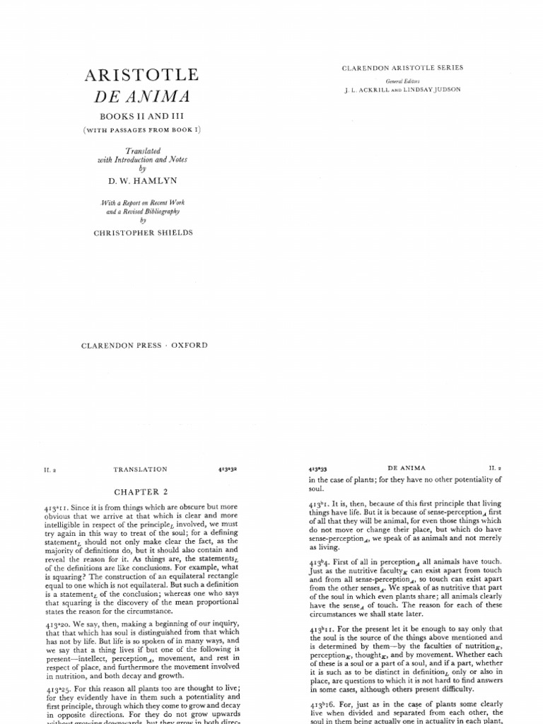 Aristotle-De Anima-II.2-3 | PDF