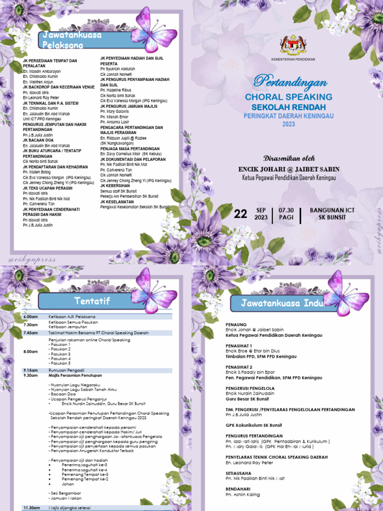 Buku Program Choral SK Bunsit | PDF