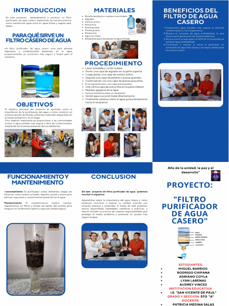 Triptico Purificador de Agua Casero | PDF