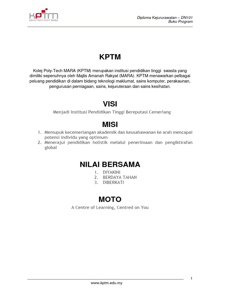 KPTM Dip in Nursing | PDF