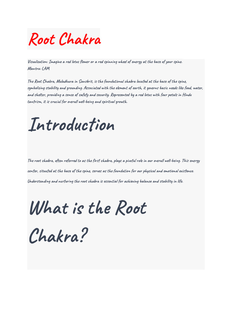 Root Chakra | PDF | Chakra | Yoga