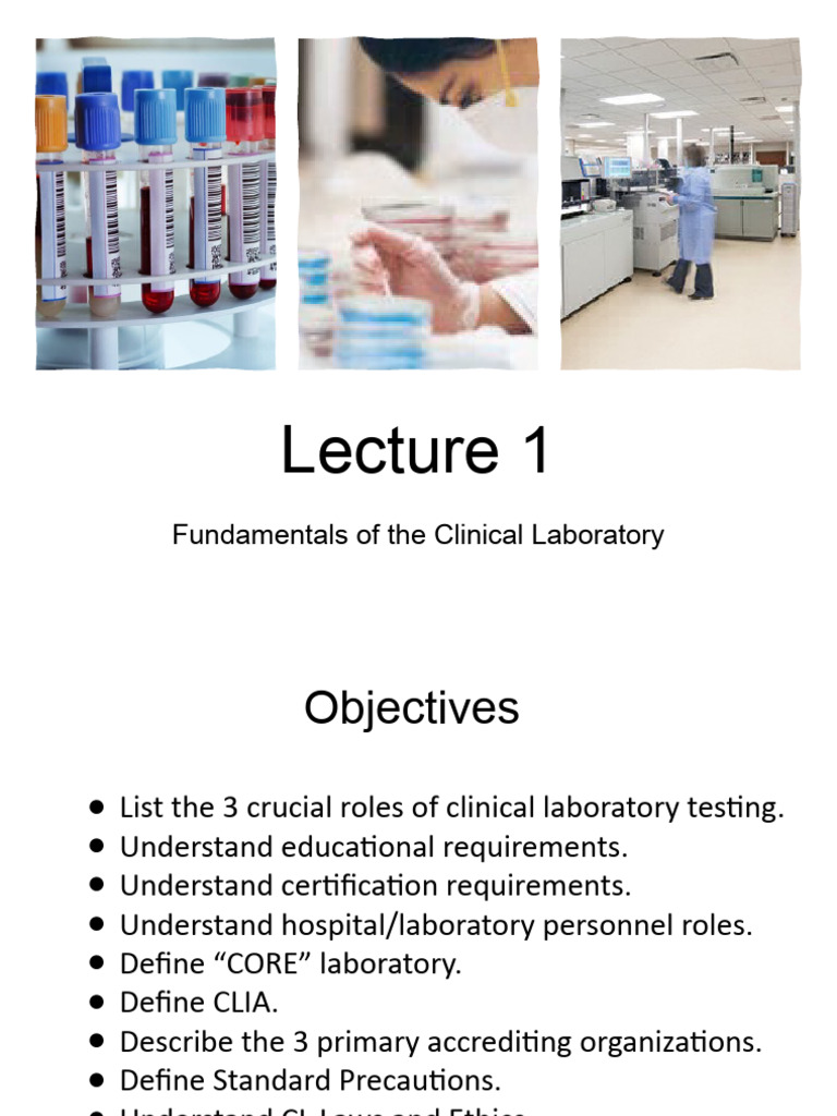 Mlt 410 Lecture 1 Pdf Medical Laboratory Clinical Medicine 