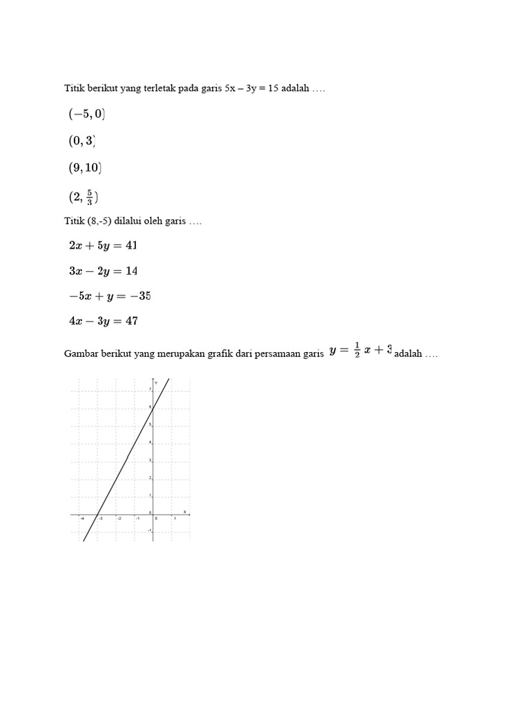 Modul - Persamaan Garis Lurus | PDF