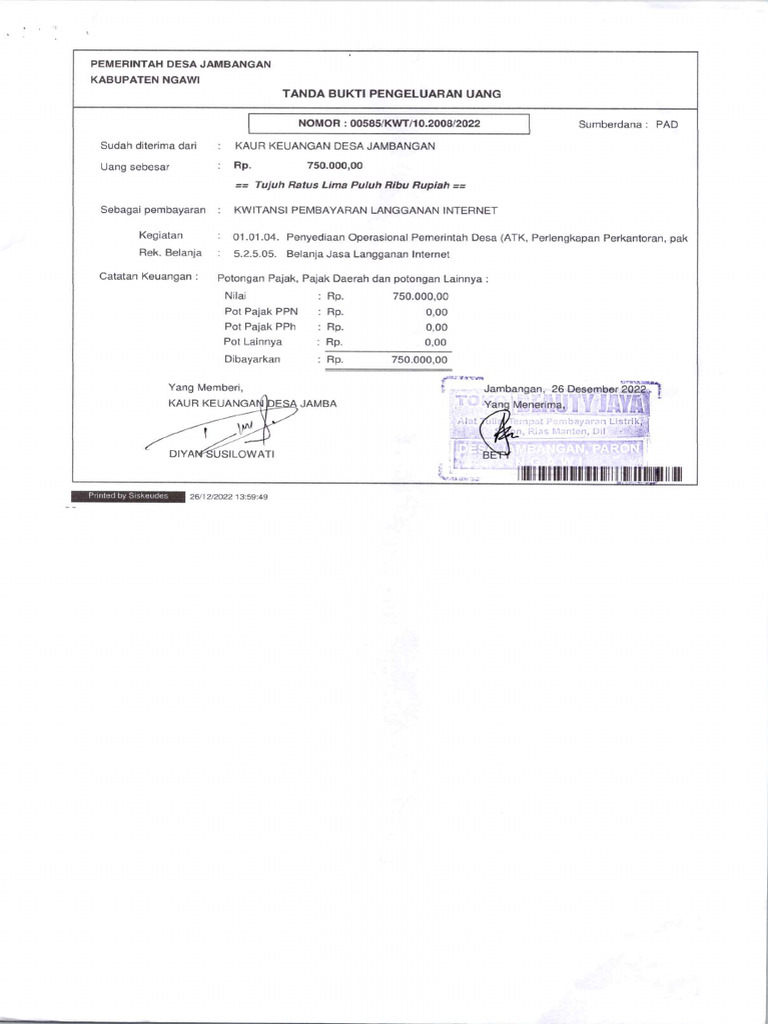 8.b KWITANSI NO.585 | PDF