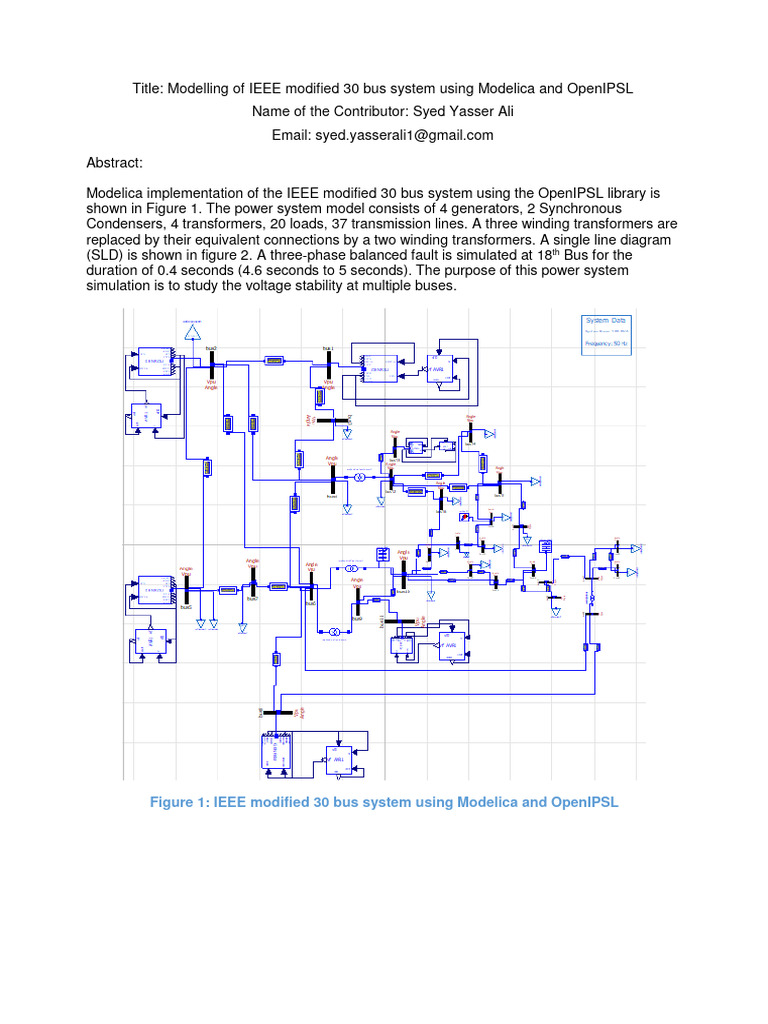 Ieee Modified 30 Bus System Documentation | PDF | Transformer | Power ...