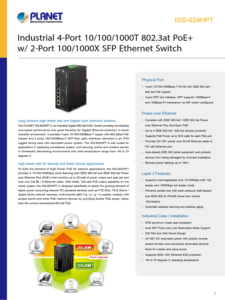 Igs 624HPT | PDF | Network Switch | Electrical Engineering