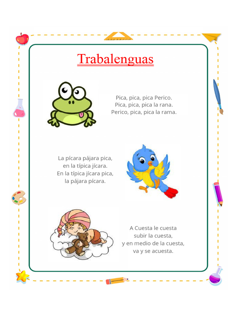 Trabalenguas para Niños de Primaria | PDF