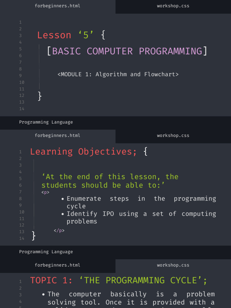 Lesson 5 Basic Computer Programming | PDF | Computer Program | Programming Lesson 5 Basic Computer Programming | PDF | Computer Program | Programming