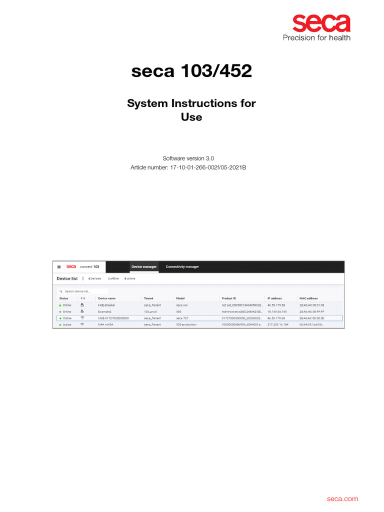 Seca Man 103 452 Int | PDF | Electronic Health Record | Wi Fi
