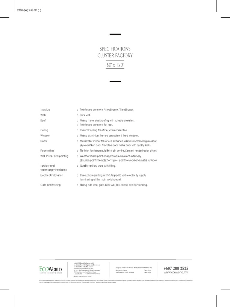 EcoWorld ClusterFactory60x120 | PDF