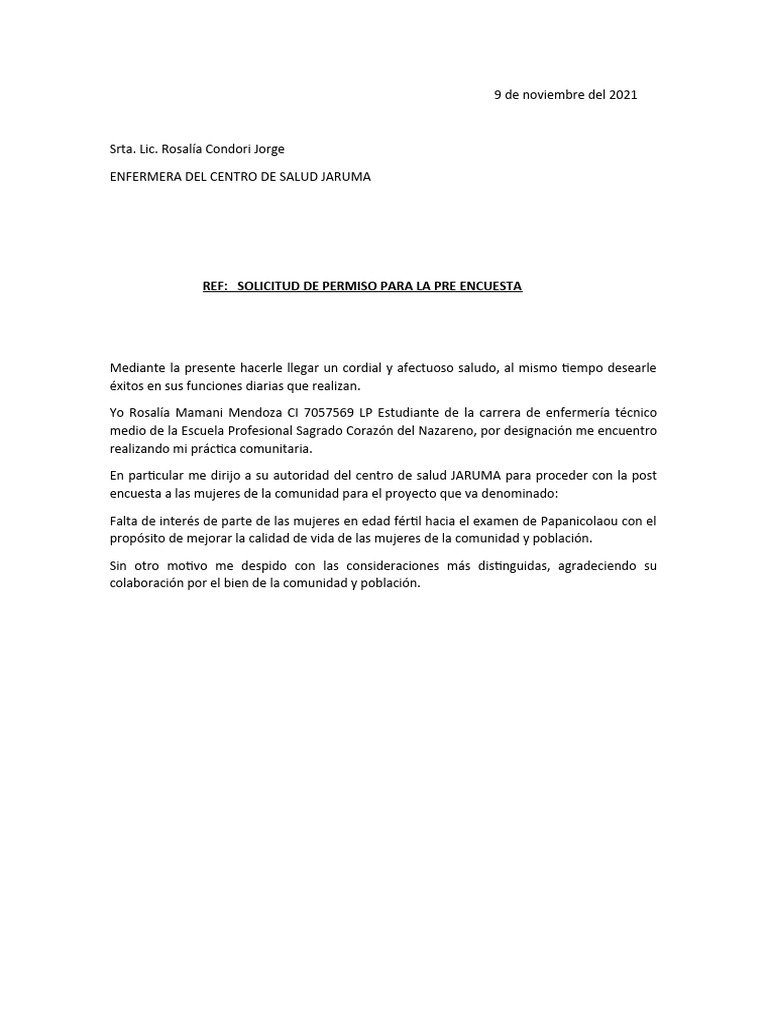 Solicitud Pre Encuesta | PDF