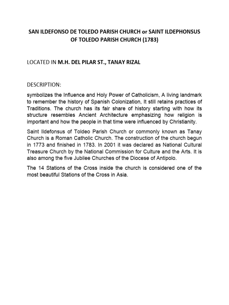 Tanay Parish | PDF | Art | Religion & Spirituality