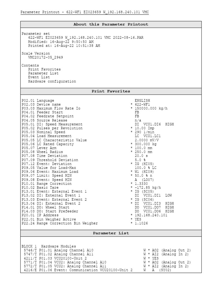 About This Parameter Printout | PDF | Computer Engineering | Electrical Engineering