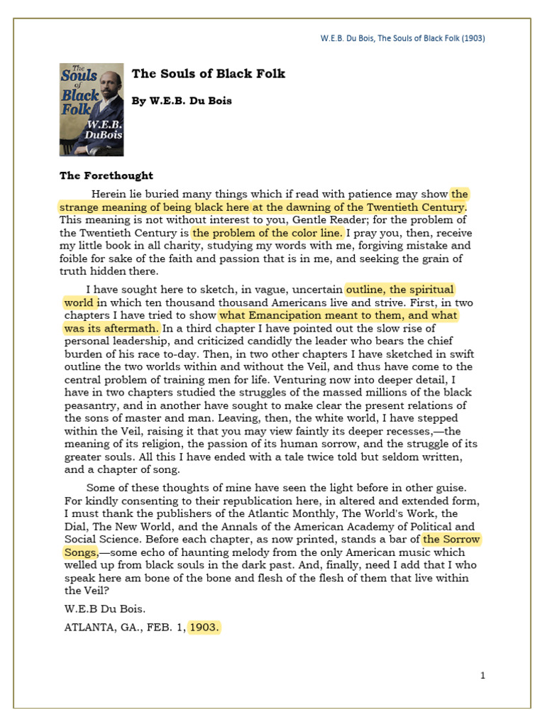 WEBDuBois-Souls of Black Folk-1-14 | PDF
