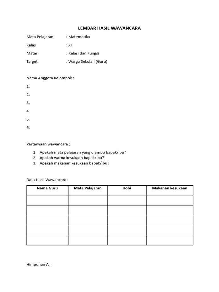 Lembar Hasil Wawancara | PDF
