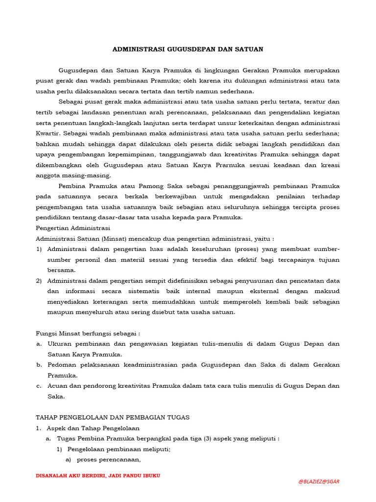 Administrasi Gugusdepan Pramuka | PDF