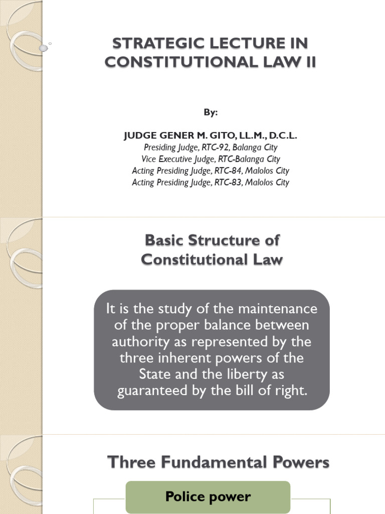 Strategic Lecture in Constitutional Law Ii | PDF | Intermediate ...