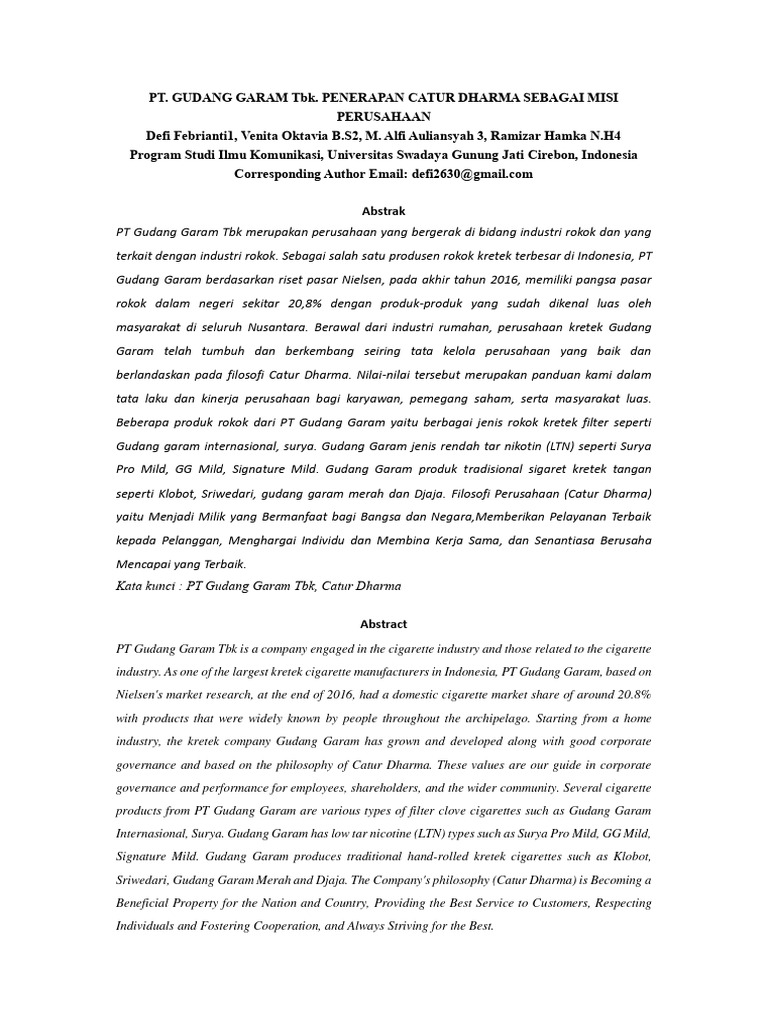 JURNAL CSR PT. GUDANG GARAM Tbk. | PDF | Bisnis