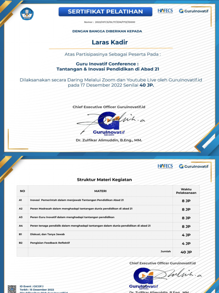 File Sertifikat Kegiatan - Guru Inovatif Conference - Inovasi Dan Tantangan Dunia Pendidikan ...