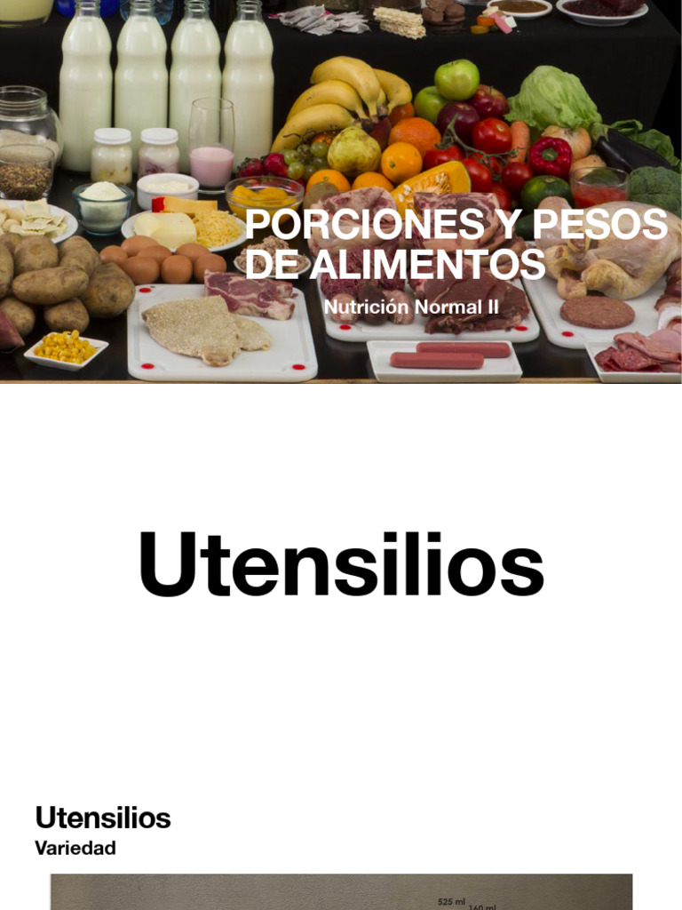 Porciones, Pesos, Medidas y Equivalencias de Alimentos | PDF | Cocina ...