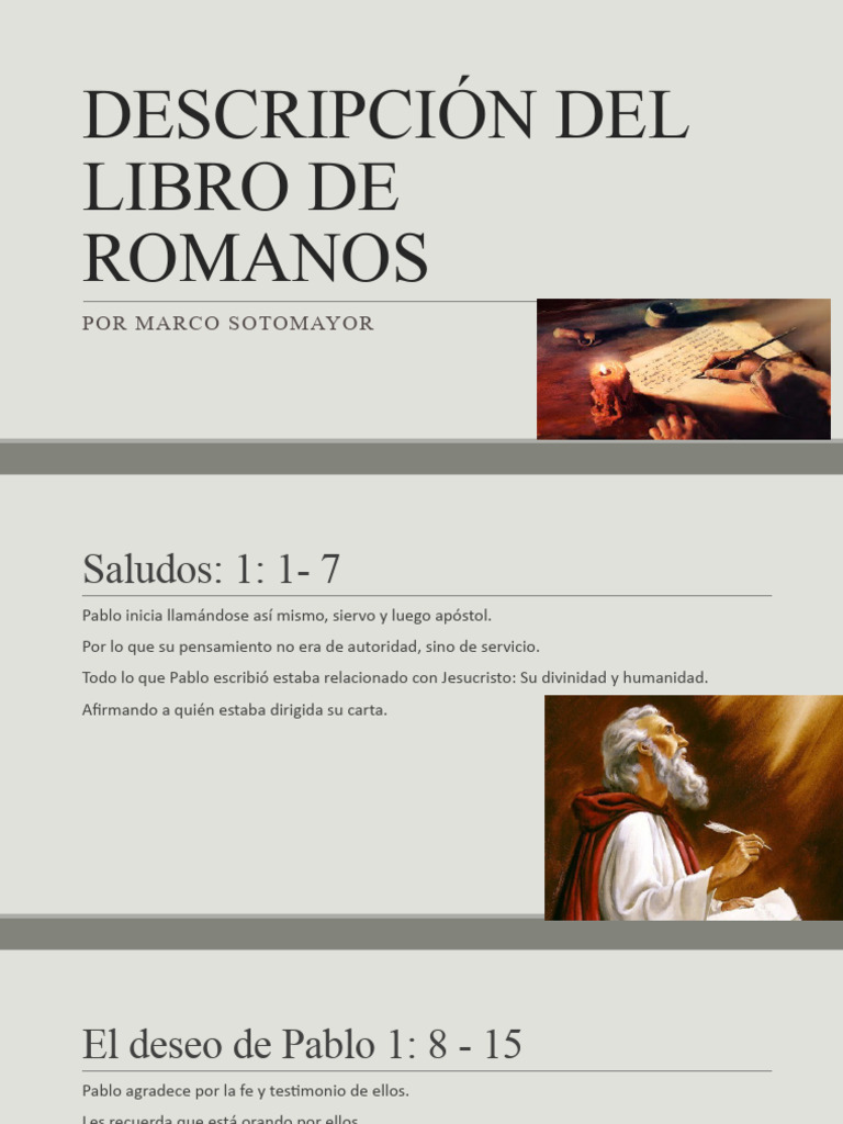 Descripción Del Libro de Romanos | PDF | Pablo el apóstol | Cristo (título)