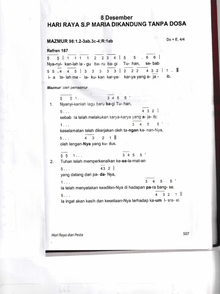 Mazmur Lomba 8 Des | PDF