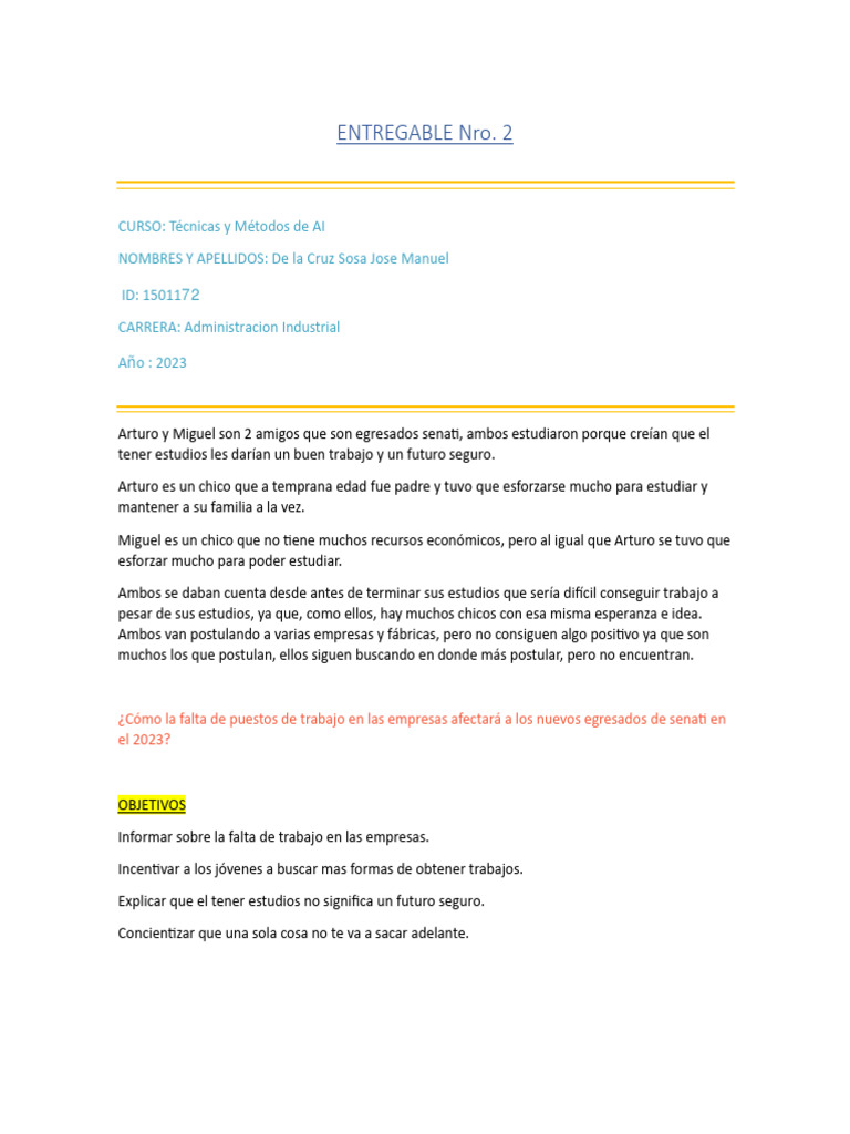 Entregable 2 Tecnicas y Metodos Jose | PDF