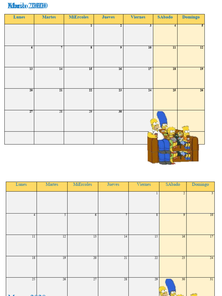 Calendario Simpson | PDF