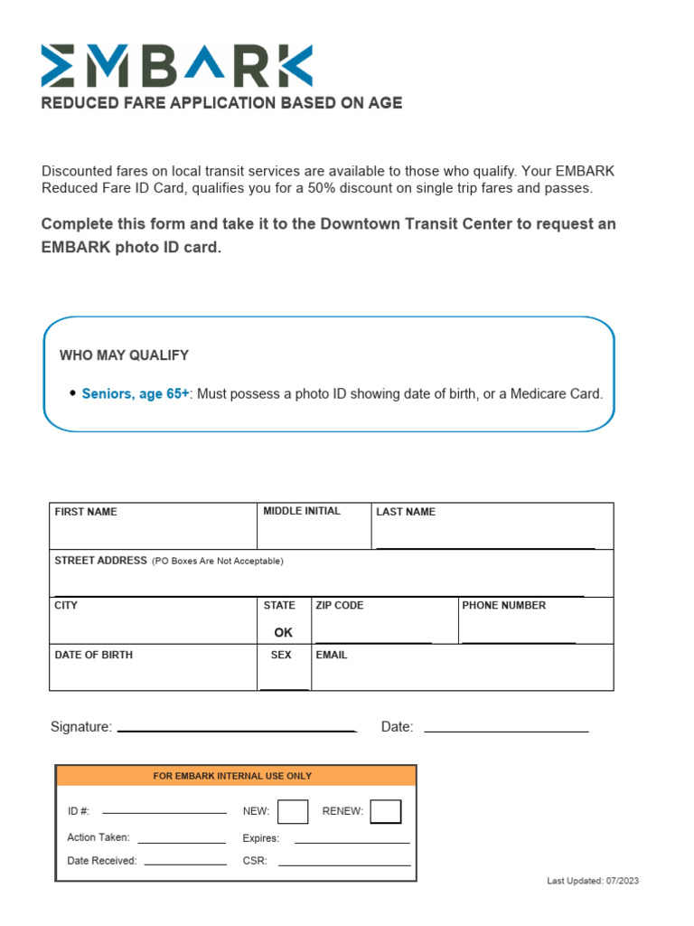 NEW - Reduced-Fare-App - AGE - 2023 | PDF