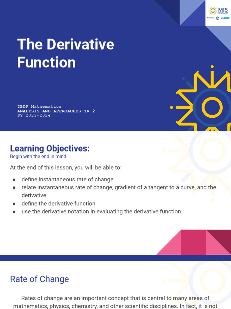 The Derivative Function | PDF | Derivative | Speed