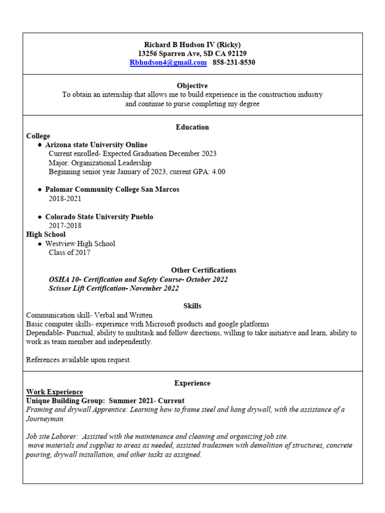 Updated Cv 2022