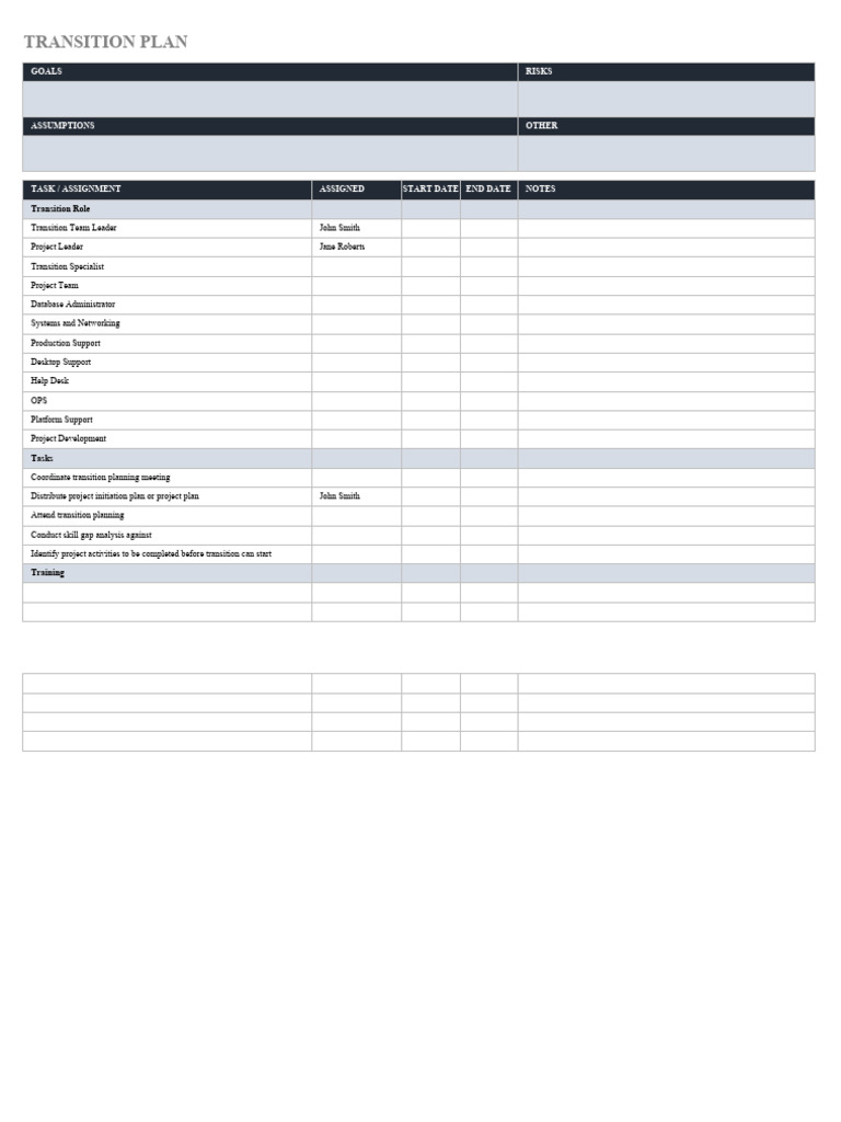 IC Transition Plan Template 8544 V1 | PDF