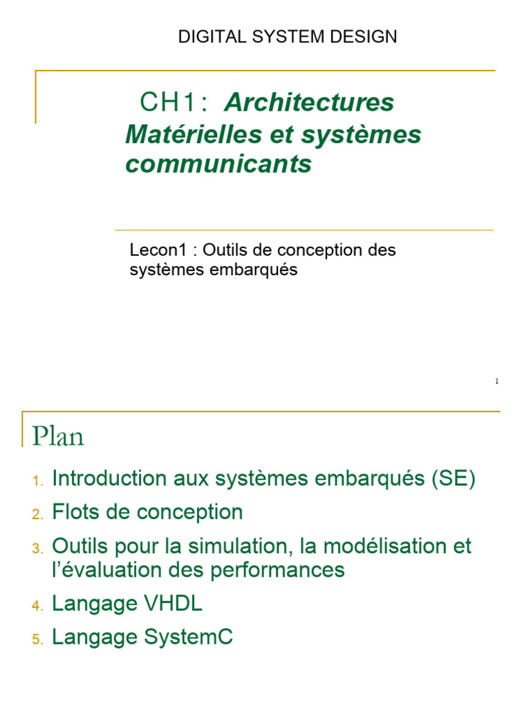 Conception de Systèmes Embarqués | PDF | Informatique | Électronique