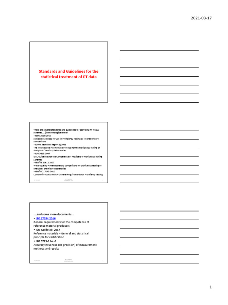 SS B LA PT Standards and Guidelines For The Statistical Treatement of ...