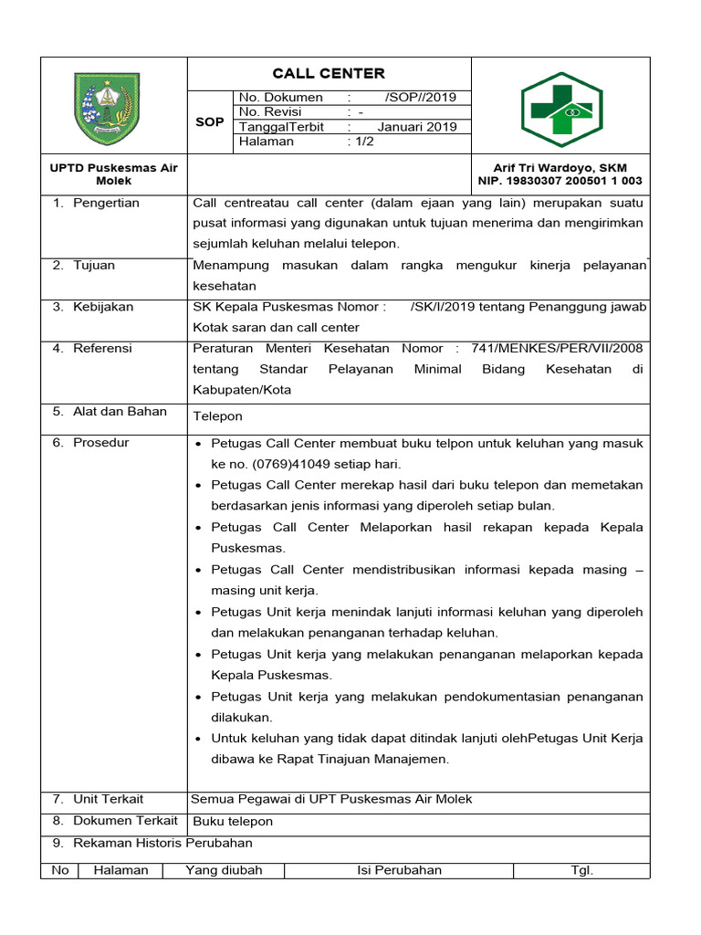 Sop Call Center | PDF