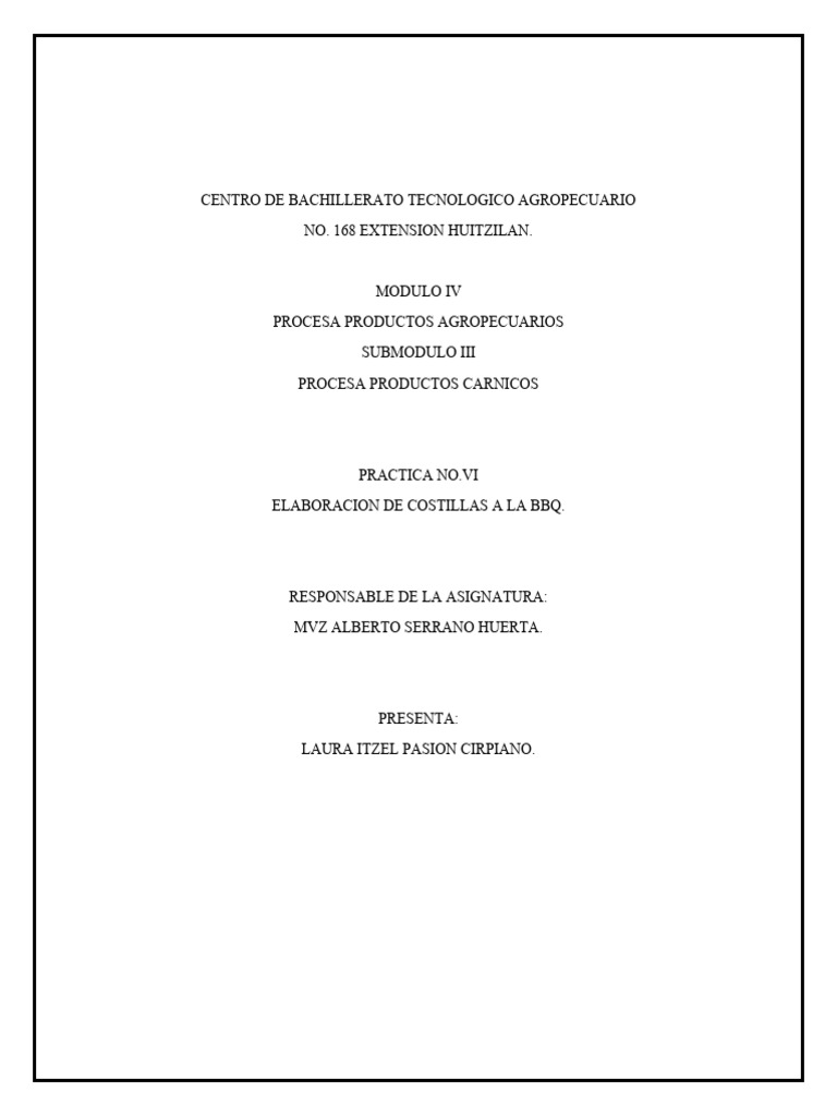Centro de Bachillerato Tecnologico Agropecuario 2 | PDF | Parilla | Carne
