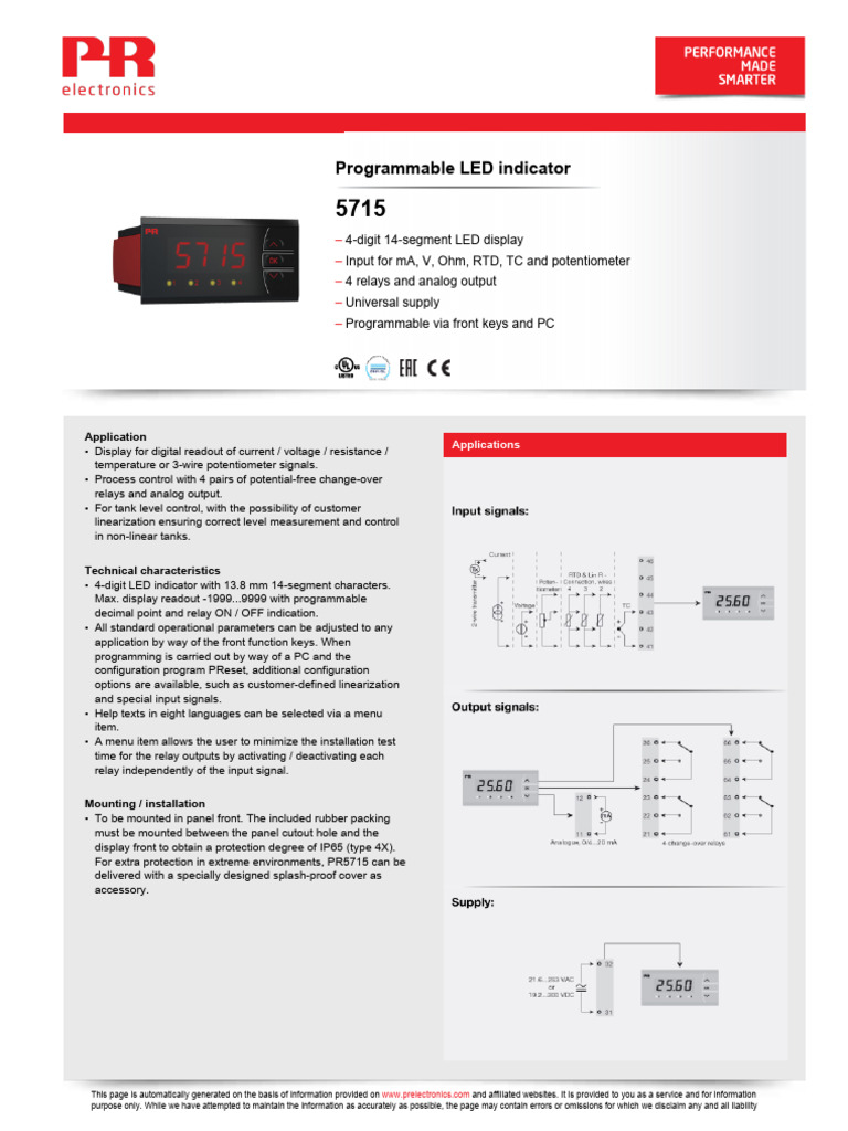 Programmable LED Indicator | PDF | Relay | Sensor