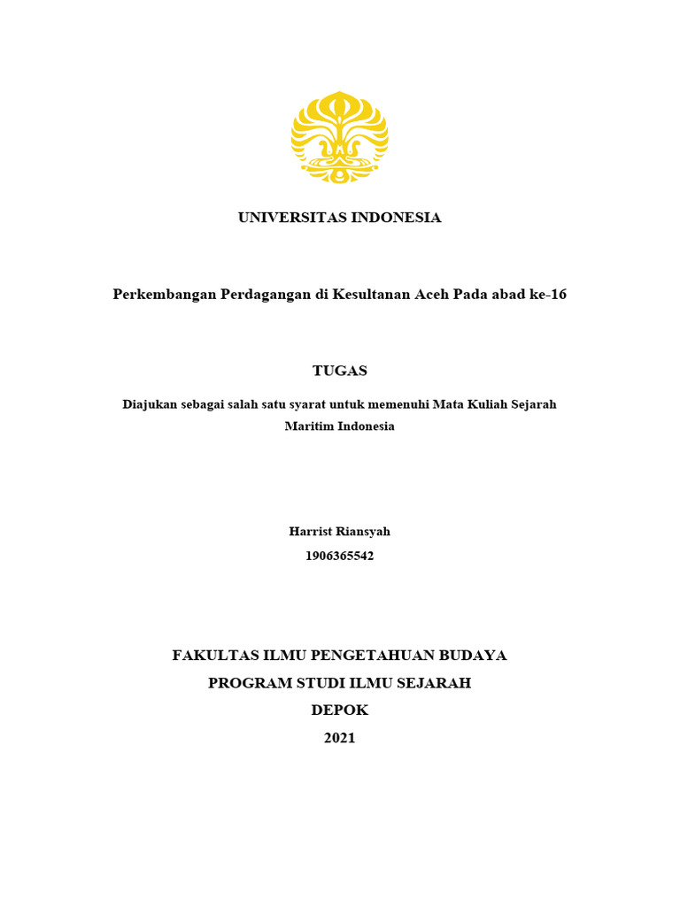 Ekonomi Kesultanan Aceh Abad 16 | PDF | Ilmu Sosial