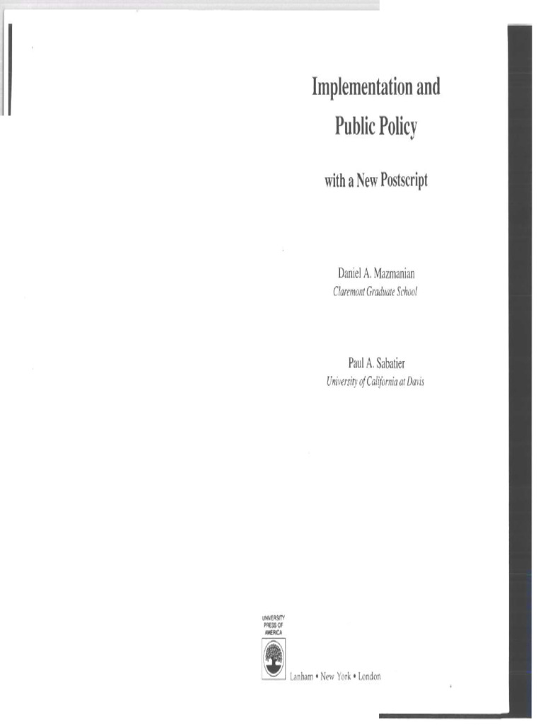 Theory of Mazmanian and Sabatier | PDF