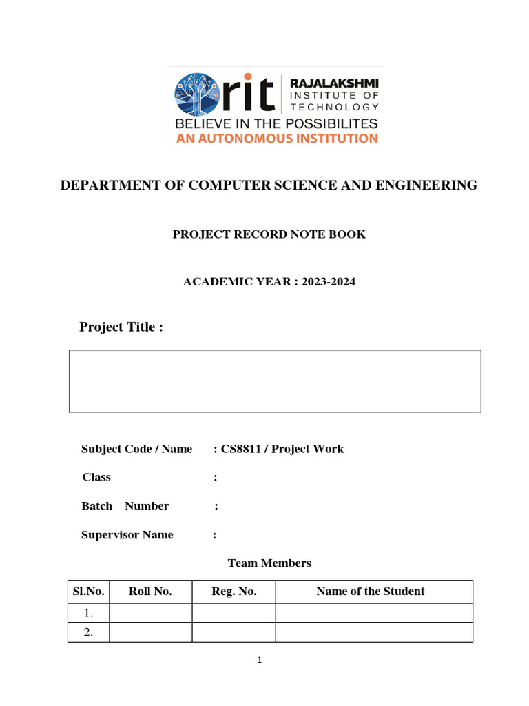 CSE Project Handbook 2023-2024-1 | PDF | Engineering | Science