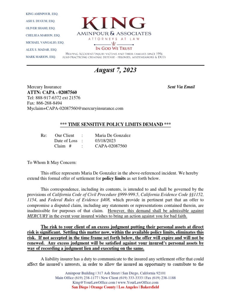 CL - Correspondence - BI P - L TLD - DUE 09 - 6 | PDF | Damages ...