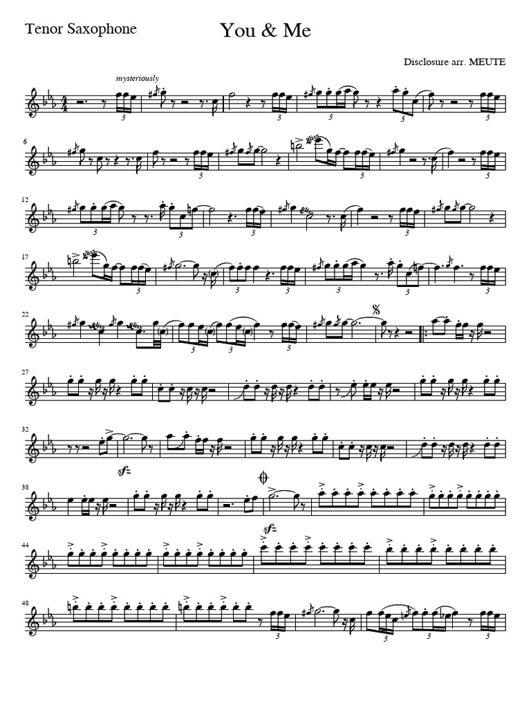 Tenor Saxophone Arrangement Guide | PDF | Woodwind Instruments ...