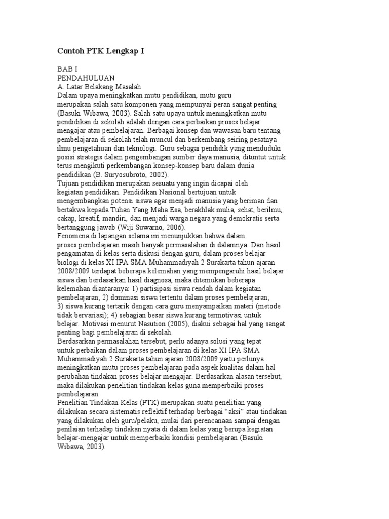 Contoh PTK Lengkap I | PDF