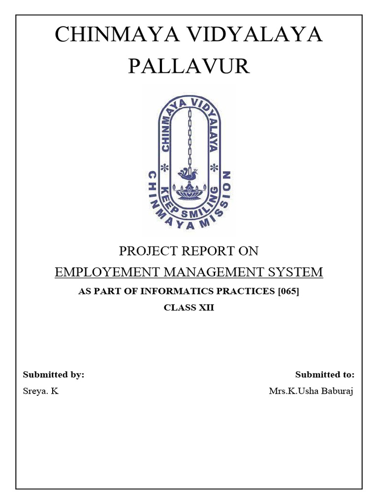 EmployeeMgmt XII IP ProjectReprot 2022 23 | PDF | Comma Separated Values | Computing
