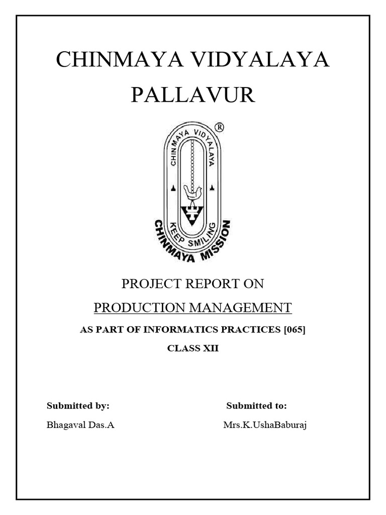 ProductionMGmt XII IP ProjectReprotFinal | PDF | Comma Separated Values | Computer Architecture