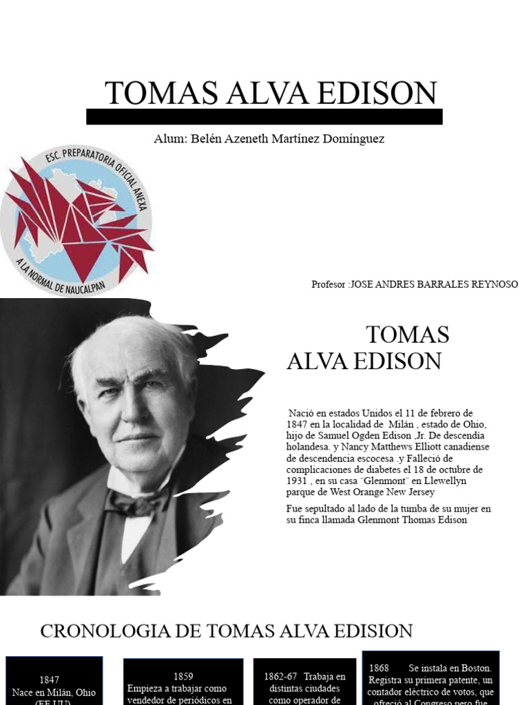PRESENTACION | PDF | Thomas Edison | Electricidad